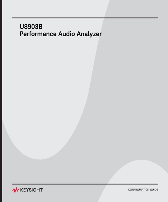 U8903B Performance Audio Analyzer Configuration Guide PDF Asset Page | Keysight